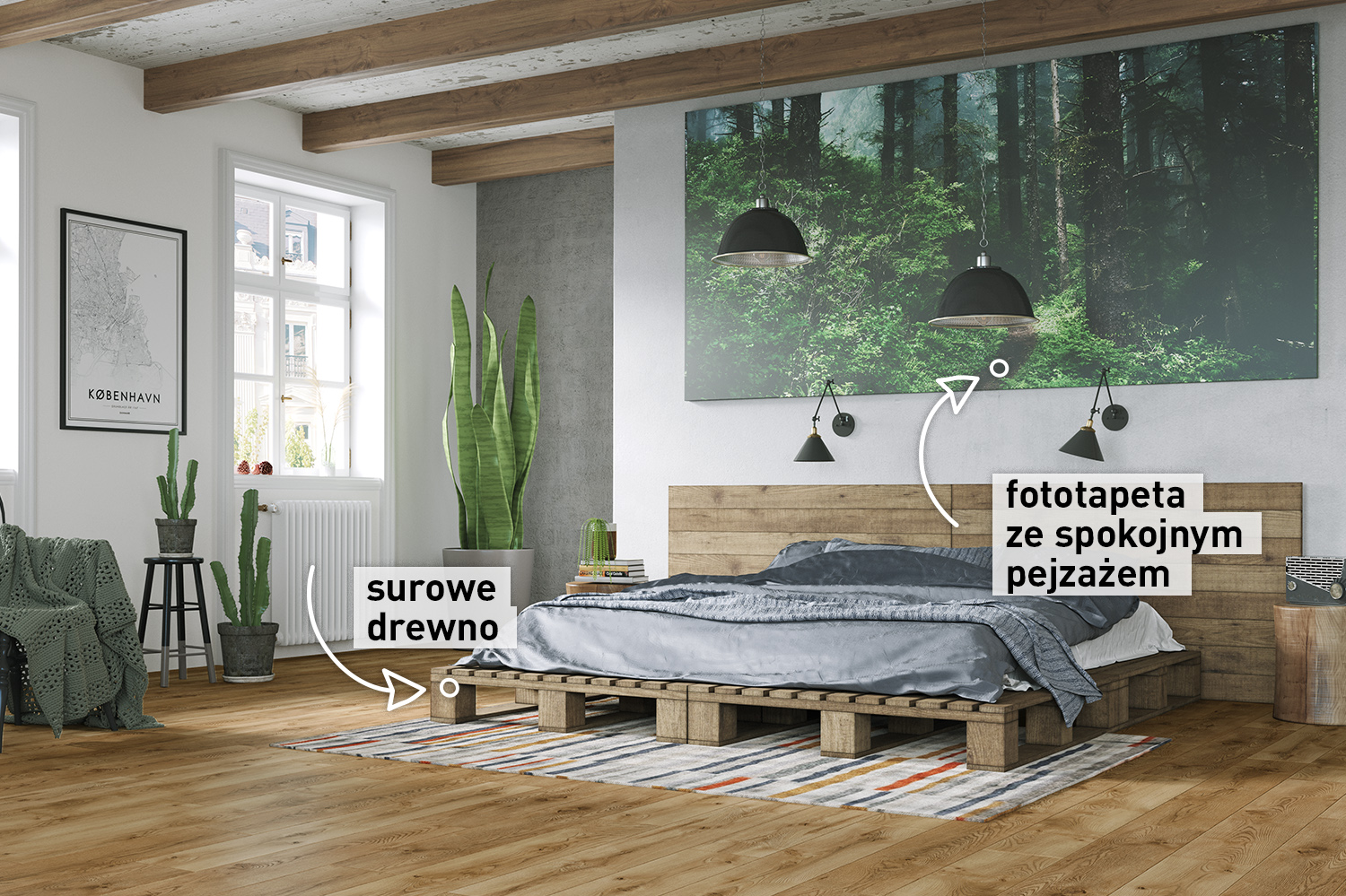 The decor referring to nature is a guarantee of a peaceful sleep. The photo shows CLASSEN Vision ...